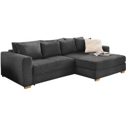 Jockenh&ouml;fer Ecksofa &raquo;Kampen L-Form, B: 288 cm&laquo; mit Bettfunktion, Bettkasten & Zierkissen, Federkern grau Korpus: 100% Polyester;Kissen: 100% Polyester