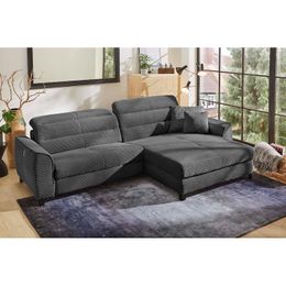 Jockenh&ouml;fer Ecksofa &raquo;Double One L-Form, B: 288 cm, 2x120 cm breite, elektr. Relaxfunktionen&laquo; Kopfteilverstellung, USB-Anschluss & Zierkissen grau Korpus: 100% 