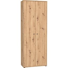 FORTE Schuhschrank &raquo;Tempra, Mehrzweckschrank, 2 T&uuml;ren, Einlegeb&ouml;den, H&ouml;he 197,5 cm&laquo; Breite 73,7 cm braun Dekorfolie, FSC -zertifizierter Holzwerkstoff