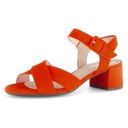 Gabor Damen Sandalette &raquo;TUNIS&laquo; , Blockabsatz, Riemchensandale, Kreuzbandage, Weite G (=weit) orange 37