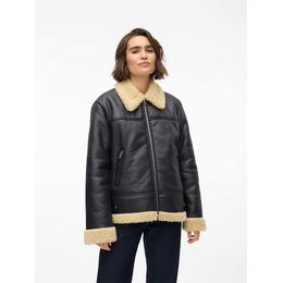 V&eacute;ro Moda Vero Moda Kunstlederjacke "KAY" in Schwarz - 70% | Gr&ouml;&szlig;e S | Damenjacken