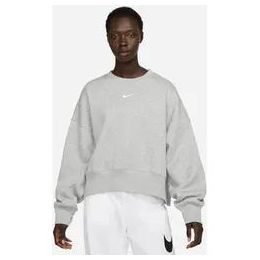 Sweatshirt Nike SPORTSWEAR "W NSW PHNX FLC OOS CREW", Damen, Gr. M, dk grau heat, Obermaterial: 80% Baumwolle, 20% Polyester, Sweatshirts Sweatshirt, Over - Oversize Passform