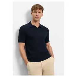 Poloshirt OLYMP "OLYMP Casual Strick", Herren, Gr. L, marine, 50% Baumwolle, 50% Lyocell, Shirts