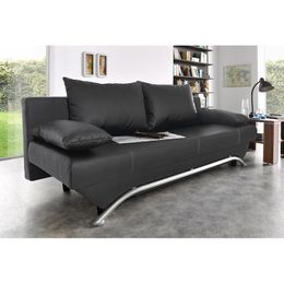 Jockenh&ouml;fer Schlafsofa &raquo;Nancy, B: 190 cm, Liegefl. 121x190 cm&laquo; mit Bettfunktion & Bettkasten schwarz Luxus-Microfaser ALCATOP (100% Polyester);Kunstleder SOFTLUX 