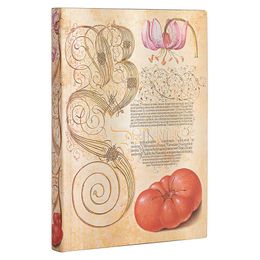 Paperblanks Blanko Notizbuch ''Lilie & Tomate'' in Beige - (B)13 x (H)18 cm - 54% | Buero-schulbedarf