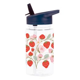 a little lovely company Trinkflasche "Strawberries" in Dunkelblau - 450 ml - 45% | Kinder-austruestung-accessoires
