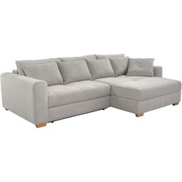 Jockenh&ouml;fer Ecksofa &raquo;Kampen L-Form, B: 288 cm&laquo; mit Bettfunktion, Bettkasten & Zierkissen, Federkern grau Korpus: 100% Polyester;Kissen: 100% Polyester