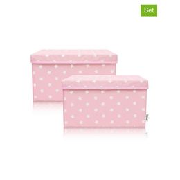 Lifeney 2er-Set: Aufbewahrungsboxen "Sterne" in Rosa - (B)37 x (H)21 x (T)25 cm - 52% | Kisten-koerbe