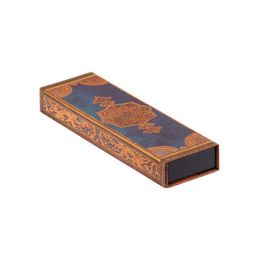 Paperblanks Stifteetui ''Safawidisch'' in Blau/ Orange - (B)22 x (H)3 x (T)6,8 cm - 54% | Buero-schulbedarf