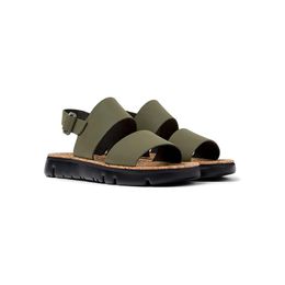 Camper Leder-Sandalen "Oruga" in Khaki - 52% | Gr&ouml;&szlig;e 41 | Damen-sandalen