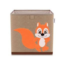 Lifeney Aufbewahrungsbox "Eichh&ouml;rnchen" in Hellbraun/ Orange - (B)33 x (H)33 x (T)33 cm - 50% | Kisten-koerbe