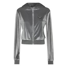 Philipp Plein Sweatjacke Damen Gr&ouml;&szlig;e XS silbergrau / schwarz / silber