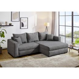 Jockenh&ouml;fer Ecksofa &raquo;Elmau XL L-Form, B: 261 cm&laquo; mit Bettfunktion, Bettkasten & 2 Zierkissen grau Korpus: 100% Polyester;Kissen: 100% Polyester