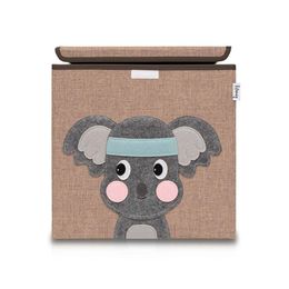 Lifeney Aufbewahrungsbox "Koala" in Hellbraun/ Grau - (B)33 x (H)33 x (T)33 cm - 44% | Kisten-koerbe