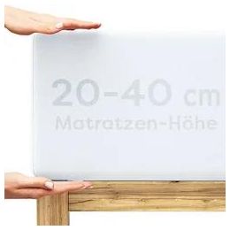 Spannbettlaken WOLKENFELD "Boxspringbett Bettlaken - Spannbetttuch f&uuml;r Matratzen bis 40cm", wei&szlig;, 1 Stk., Jersey, 180-200x200-220 180x200 180x220 200x200 200x220 40cm, Jersey, Obermaterial: 95% Baumwolle, 5% Elasthan (LYCRA), Bettlaken, Spannbettlaken, Elastisch & Rutschfest: 90x200, 140x200, 160x200, 180x200 & &Uuml;bergr&ouml;&szlig;en