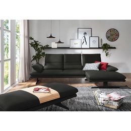 W.Schillig Ecksofa &raquo;broadway, Designsofa mit tollem Sitzkomfort&laquo; Sitztiefenverstellung, Kopfteil- & Seitenteilverstellung, Breite 291cm grau Longlife 