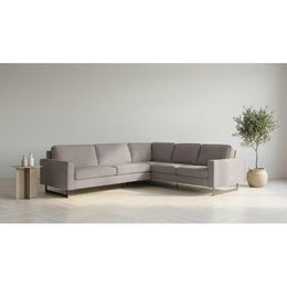 Home Affaire Ecksofa &raquo;Pinto, XXL, 250/290 cm, langer Schenkel, Ottomane&laquo; Cord, Chenille, Lederoptik, mit Keder, Metallf&uuml;&szlig;e, Wellenunterfederung 100% 