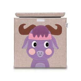 Lifeney Aufbewahrungsbox "Stier" in Lila/ Beige - (B)33 x (H)33 x (T)33 cm - 48% | Kisten-koerbe