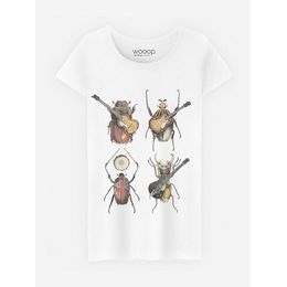 WOOOP Shirt "Beetles" in Wei&szlig; - 48% | Gr&ouml;&szlig;e L | Damen-tops