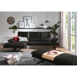 W.Schillig Ecksofa &raquo;broadway, Designsofa mit tollem Sitzkomfort&laquo; Sitztiefenverstellung, Kopfteil- & Seitenteilverstellung, Breite 291cm schwarz 