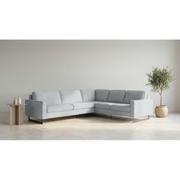 Home Affaire Ecksofa &raquo;Pinto, XXL, 250/290 cm, langer Schenkel, Ottomane&laquo; Cord, Chenille, Lederoptik, mit Keder, Metallf&uuml;&szlig;e, Wellenunterfederung 100% 