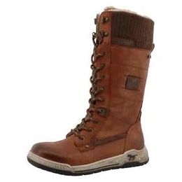 Winterstiefel Mustang SHOES "Ihana", Damen, Gr. 40, Normalschaft, braun (cognac), Lederimitat, Textil, used, Schuhe Winterstiefel, Winterboots, Snowboot mit TEX-Membrane