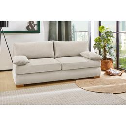 Jockenh&ouml;fer Schlafsofa &raquo;Derby, B: 201 cm, Liegefl. 160x200 cm, Dauerschl&auml;fer&laquo; mit Bettfunktion, Bettkasten & Topper, Tonnentaschenfederkern beige Korpus: 100% 
