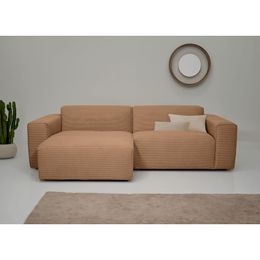 OTTO home Ecksofa &raquo;Clayton Breite 247 cm, L-form&laquo; in einem trendigen Cord-Bezug, verschiedene Kombinationen verf&uuml;gbar braun 100% Polyester