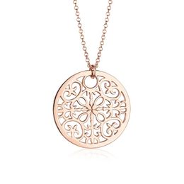 Elli Damen Kette mit Anh&auml;nger &raquo;Ornament Symbol Anh&auml;nger Rund 925 Silber&laquo; rosa
