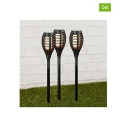Garden Hero 3er-Set: LED-Solar-Gartenstecker in Schwarz - (H)49,5 cm - 15% | Aussenbeleuchtung