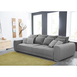 Jockenh&ouml;fer Big-Sofa &raquo;Moldau XXL, B: 306 cm&laquo; Mega-Sofa, mit 4 Zierkissen & Federkern grau Feinstruktur (100% Polyester) in Sitz, R&uuml;cken- und Zierkissen;Luxus-