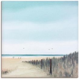 Artland Leinwandbild &raquo;Sonniger Morgen I&laquo; Strand 1 Stk. tlg. auf Holzrahmen gespannt blau Leinwand