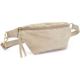 ELBSAND Damen Bauchtasche &raquo;Umh&auml;ngetasche, Ledertasche&laquo; aus Leder, Brusttasche, Schultertasche, Crossbody Bag, G&uuml;rteltasche beige