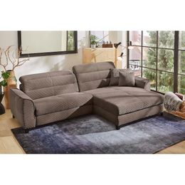Jockenh&ouml;fer Ecksofa &raquo;Double One L-Form, B: 288 cm, 2x120 cm breite, elektr. Relaxfunktionen&laquo; Kopfteilverstellung, USB-Anschluss & Zierkissen grau Korpus: 100% 