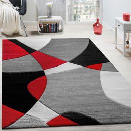 Paco Home Teppich &raquo;Diamond 664&laquo; rechteckig 15 mm H&ouml;he 3D-Design, Kurzflor, 3D-Design, modernes geometrisches Muster rot Kunstfaser