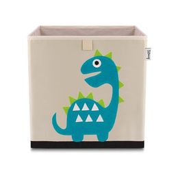 Lifeney Aufbewahrungsbox "Dino" in Beige/ T&uuml;rkis - (B)33 x (H)33 x (T)33 cm - 57% | Kisten-koerbe