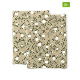 a little lovely company 2er-Set: Musselin-T&uuml;cher "Blossom" in Gr&uuml;n - (L)60 x (B)60 cm - 44% | Baby-spucktuecher