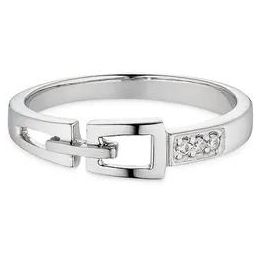 Silberring Bruno Banani "Schmuck Geschenk Fingerring mit G&uuml;rtelschnallen-Optik" Gr. 56, silberfarben, kristallwei&szlig;, Fingerringe, Damen, 56, Silber 925 (Sterlingsilber), 2,8mm, Silberring, mit Zirkonia (synth.)