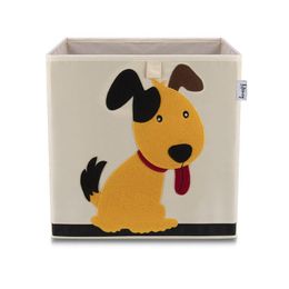 Lifeney Aufbewahrungsbox "Hund" in Beige/ Orange - (B)33 x (H)33 x (T)33 cm - 46% | Kisten-koerbe