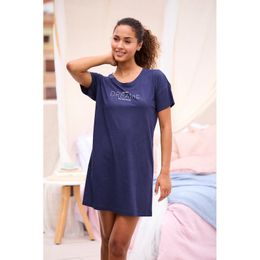 s.Oliver Damen s.Oliver Sleepshirt 1-teilig, mit Frontdruck blau 32/34, N-Gr