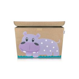 Lifeney Aufbewahrungsbox "Hippo" in Hellbraun/ Lila - (B)51 x (H)36 x (T)36 cm - 52% | Kisten-koerbe