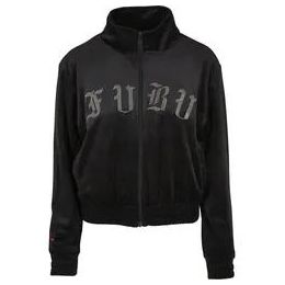 Collegejacke Fubu "Fubu Damen", Damen, Gr. M, schwarz, 93% Polyester, 7% Elasthan, mehrfarbig, normal, amerikanischer Ausschnitt, Jacken Collegejacke