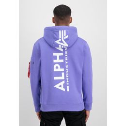 Alpha Industries Herren Hoodie &raquo;Backprint Hoodie &laquo; lila S