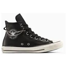 Sneaker Converse "CHUCK TAYLOR ALL STAR", Damen, Gr. 39,5, schwarz, silber, egret, Leder, Schuhe Sneaker
