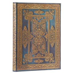 Paperblanks Liniertes Notizbuch ''Blue Luxe'' in Blau/ Gold - (B)17,5 x (H)23 cm - 55% | Buero-schulbedarf