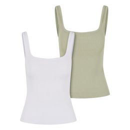 Urban Classics Damen Urban Classics Tanktop &raquo; Ladies Wide Neck Rib Top 2-Pack&laquo; L