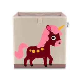 Lifeney Aufbewahrungsbox "Einhorn" in Beige/ Rot - (B)33 x (H)33 x (T)33 cm - 42% | Kisten-koerbe