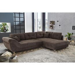 Jockenh&ouml;fer Ecksofa &raquo;Siena L-Form, B: 346 cm&laquo; mit Zierkissen, gro&szlig;e Sitz- und Liegefl&auml;che braun Luxus-Microfaser (92% Polyester, 8% Nylon)
