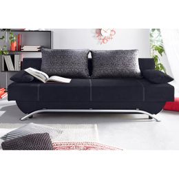 Jockenh&ouml;fer Schlafsofa &raquo;Nancy, B: 190 cm, Liegefl. 121x190 cm&laquo; mit Bettfunktion & Bettkasten schwarz Luxus-Microfaser ALCATOP (100% Polyester);R&uuml;ckenkissen: 58% 