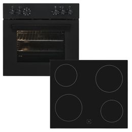 Exquisit Induktions Herd-Set &raquo;EHE367-U-120 mattschwarz-Set&laquo; Backofen;Glaskeramikkochfeld, 2 Stk. tlg. Modern, trendiges Mattschwarz,Umluft ideal f&uuml;r 